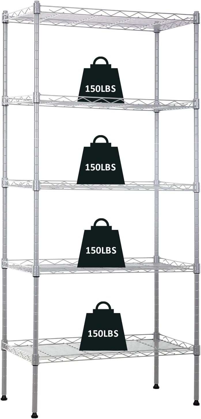 Amazon.com: NChanmar 5-Tier Wire Shelving Unit Storage Shelves Metal ...