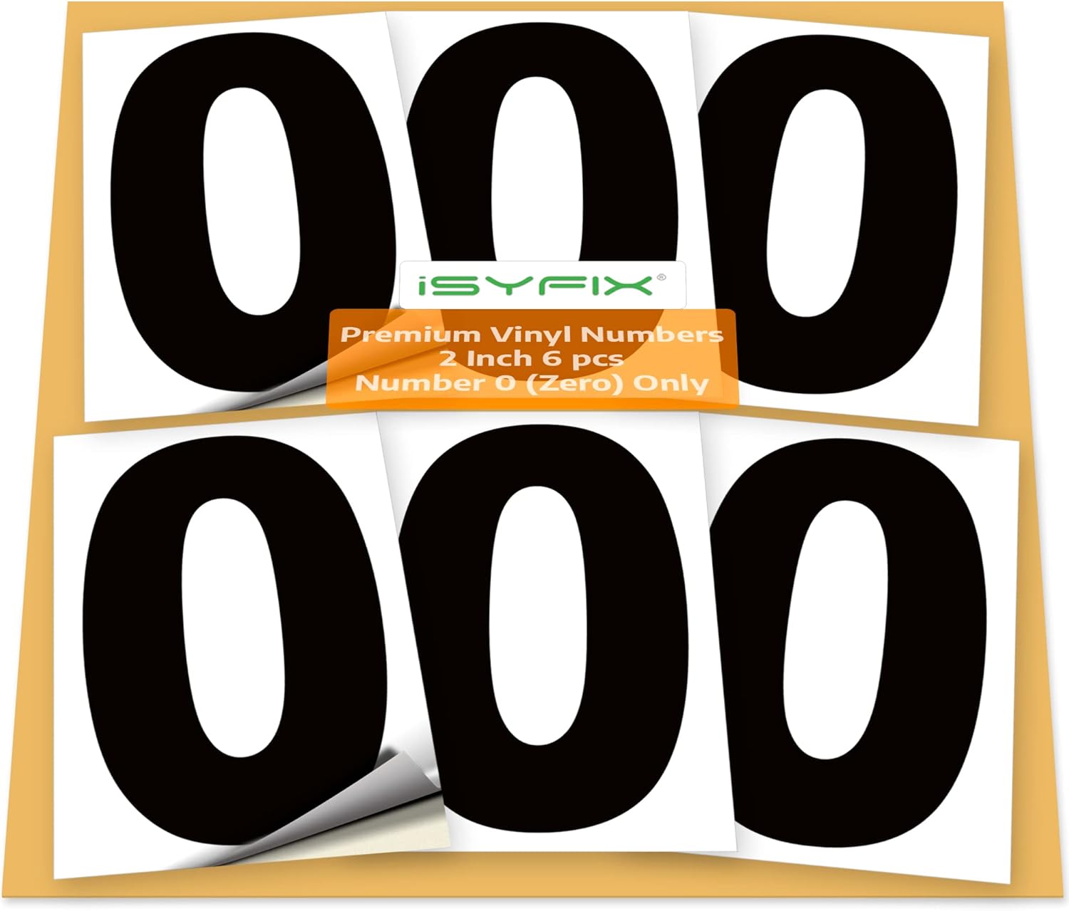 Amazon.com: iSYFIX Black Vinyl Number 0 (Zero) Stickers - 6 Pack 2 inch ...