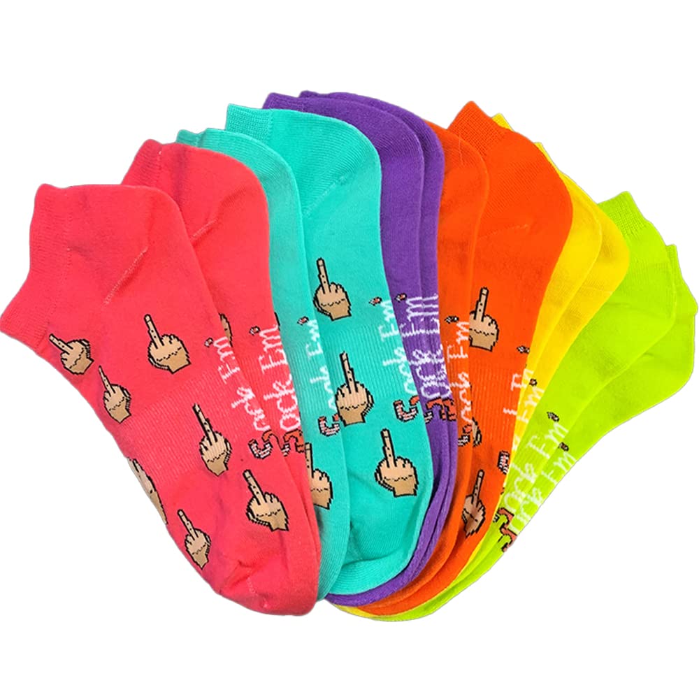 Amazon.com: Sock Em' Sock Emporium Middle Finger 6 Pack for Women ...