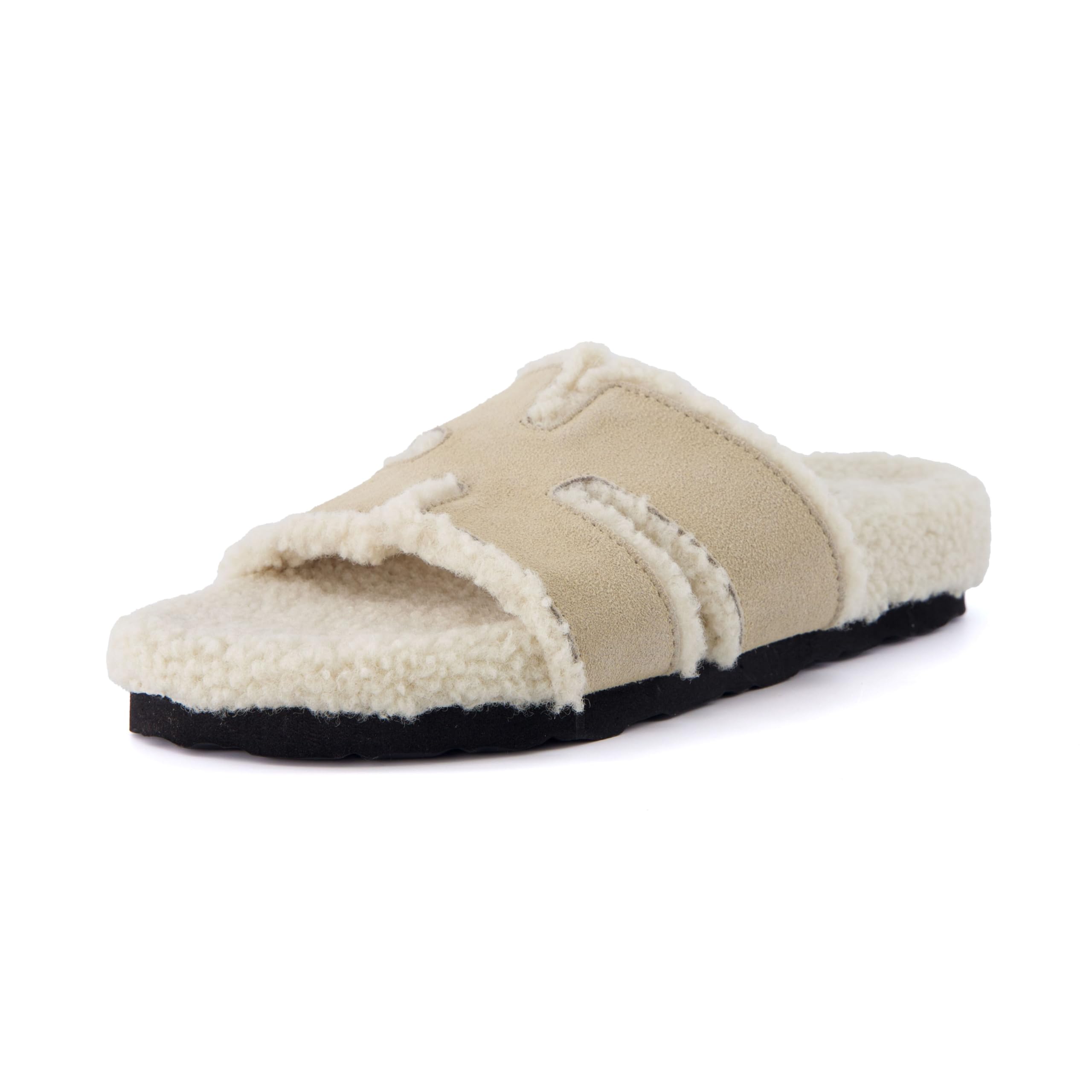Snapklik.com : CUSHIONAIRE Womens Cuddle Fur Faux Shearling Lined Slide ...