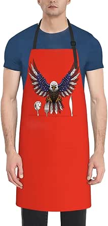 Amazon.com: KOSPOGO Handsome Eagles Aprons With Pockets Men Women ...