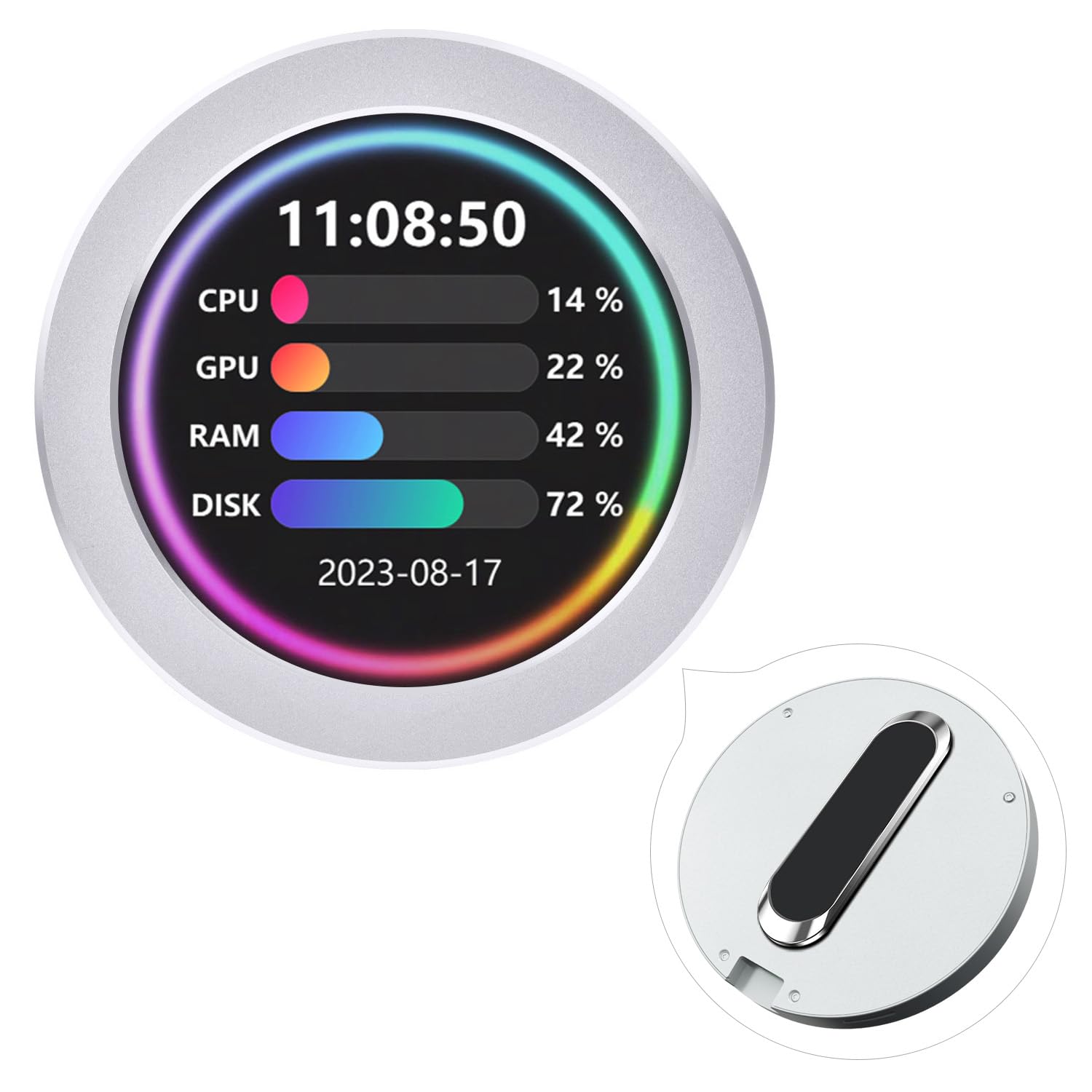 Amazon.com: waveshare 2.8inch Round LCD Display, CPU/GPU Cooler, Silver ...