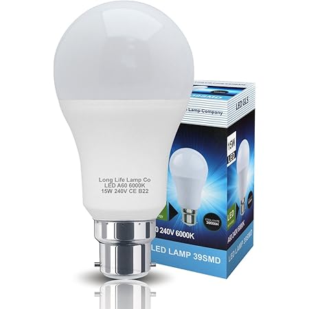 2 x 15w GLS LED Light Bulb B22 Bayonet Very Bright 15w Equivalent 135w ...