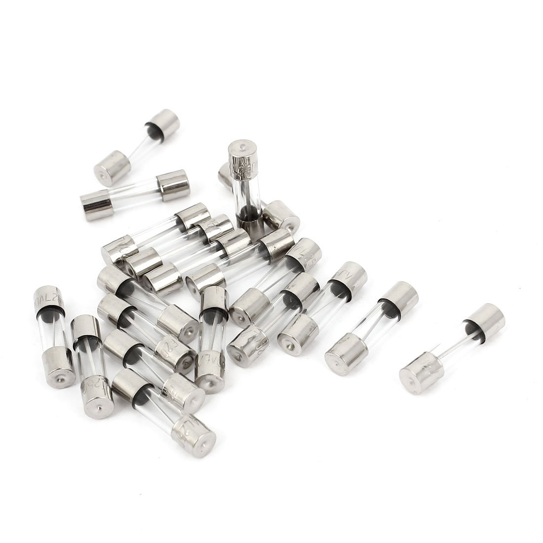 Buy IIVVERR AC 250V 20A Quick Blow Acting Type Glass Tube Fuses 5mm x ...