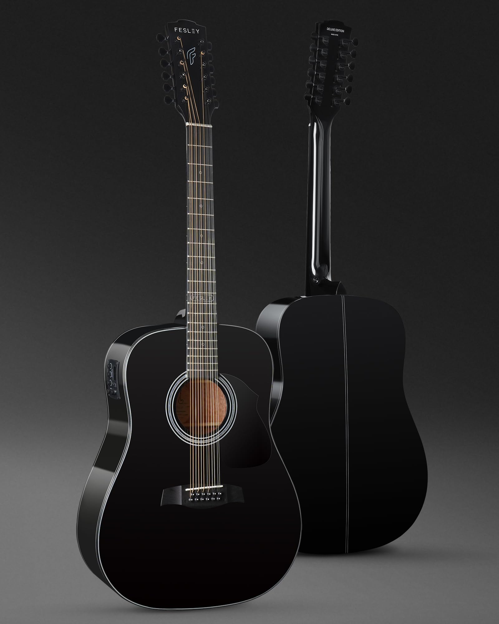 Fesley 12 String Guitar, 42" Full Size Acoustic Electric Guitars for ...