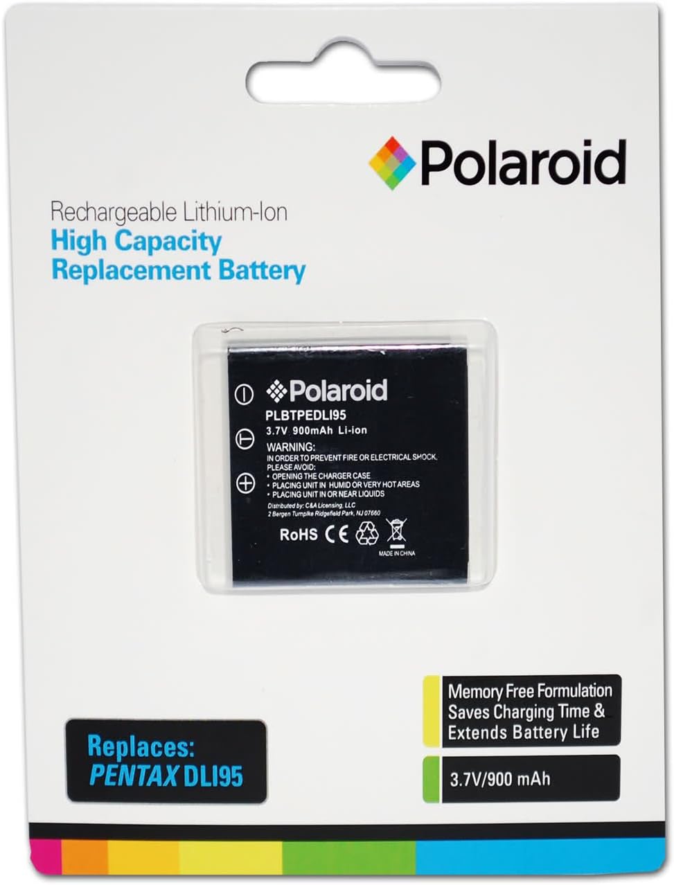 Amazon.com : Polaroid High Capacity Pentax DLI95 Rechargeable Lithium ...