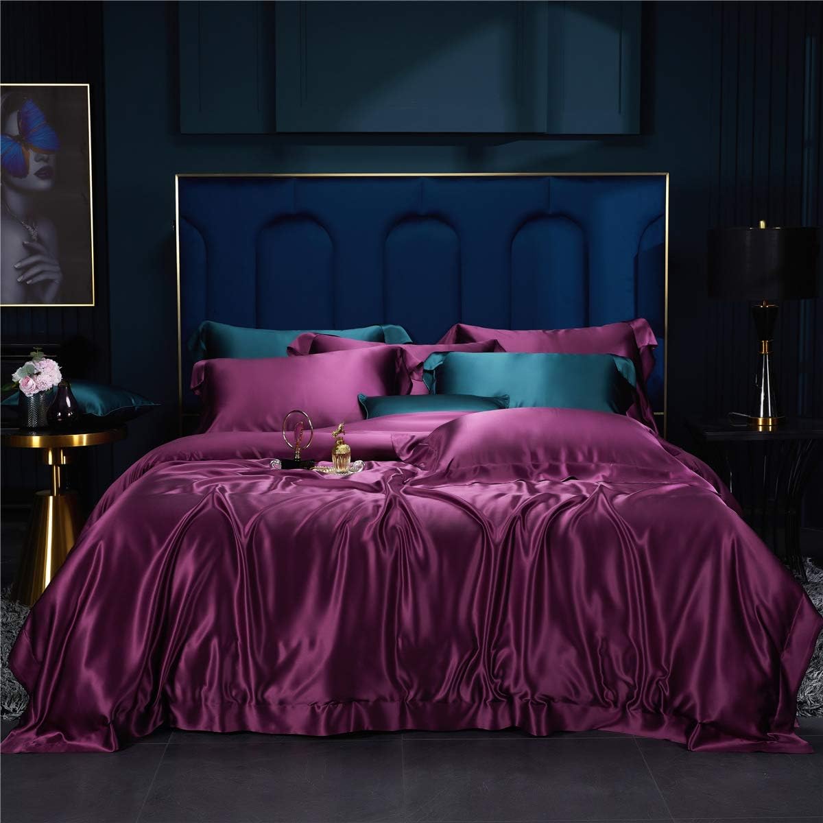 Orose Silk Bed Sheets Set 25 Momme Heavy Thick Classic Style High-End ...