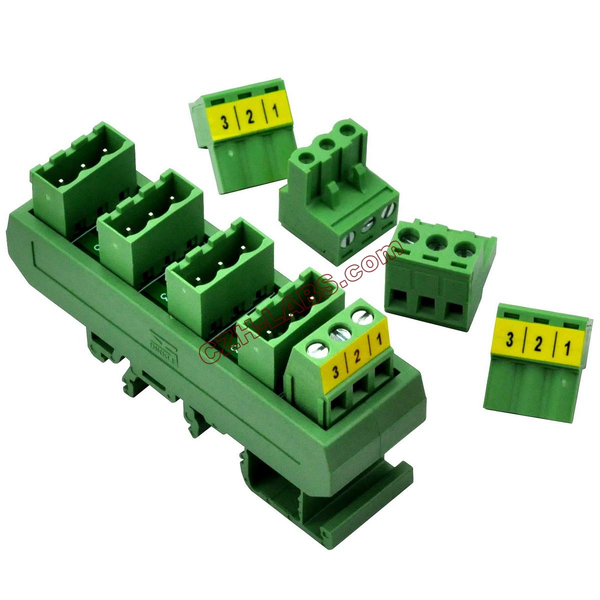 Electronics-Salon Slim DIN Rail Mount 10A/300V 5x3 Position Pluggable ...