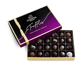 Amazon.com: Godiva Dark Chocolate Truffle Gift Box – Assorted Gourmet Candy Box with Elegant ...