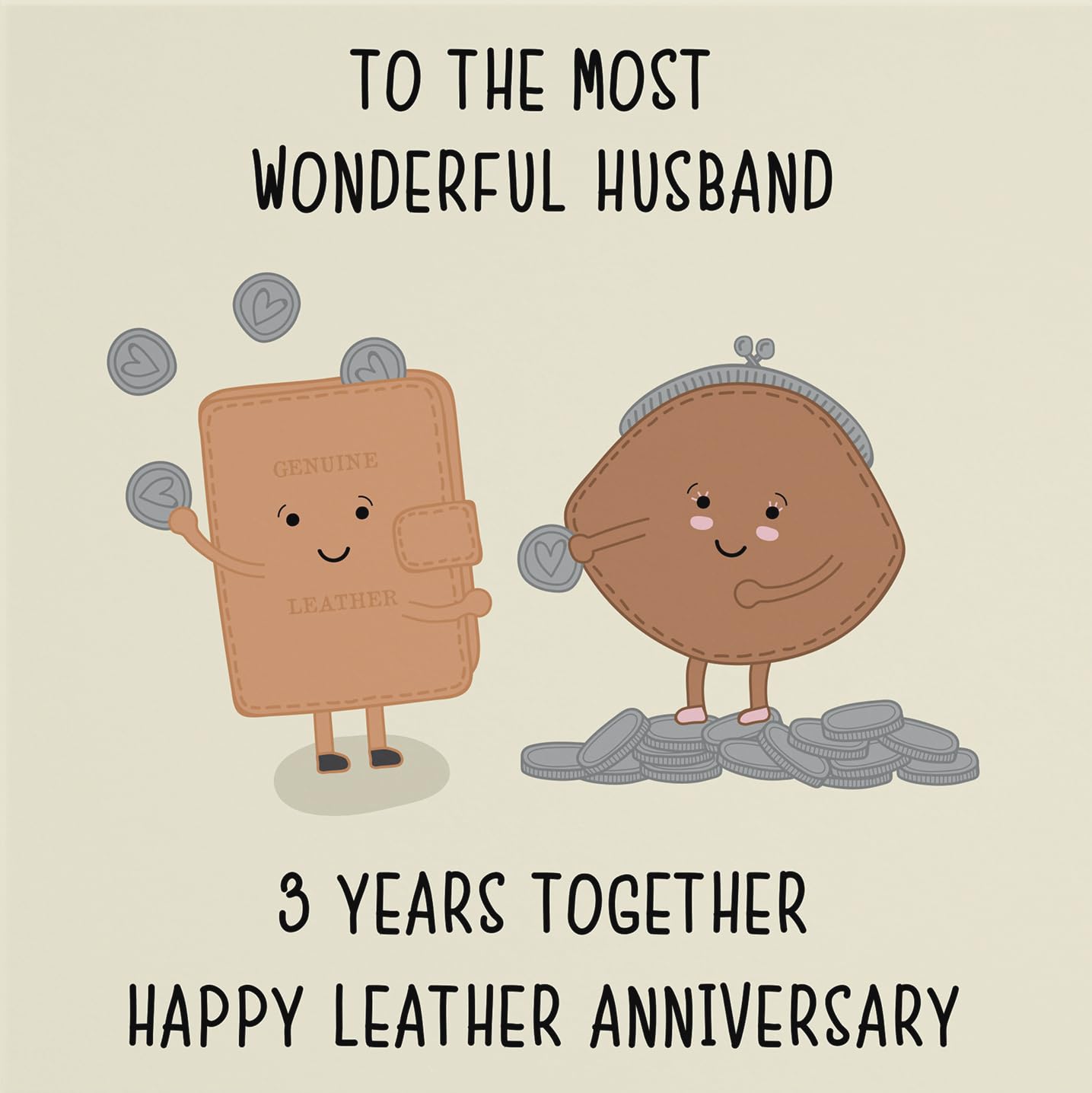 Hunts England – Husband 3rd Anniversary Card – Fun Cute Anniversary ...