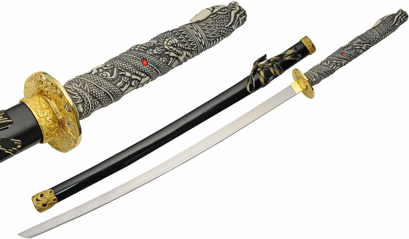 Amazon.com: SZCO 42" Shining Dragon Samurai Sword – Handmade Highlander ...