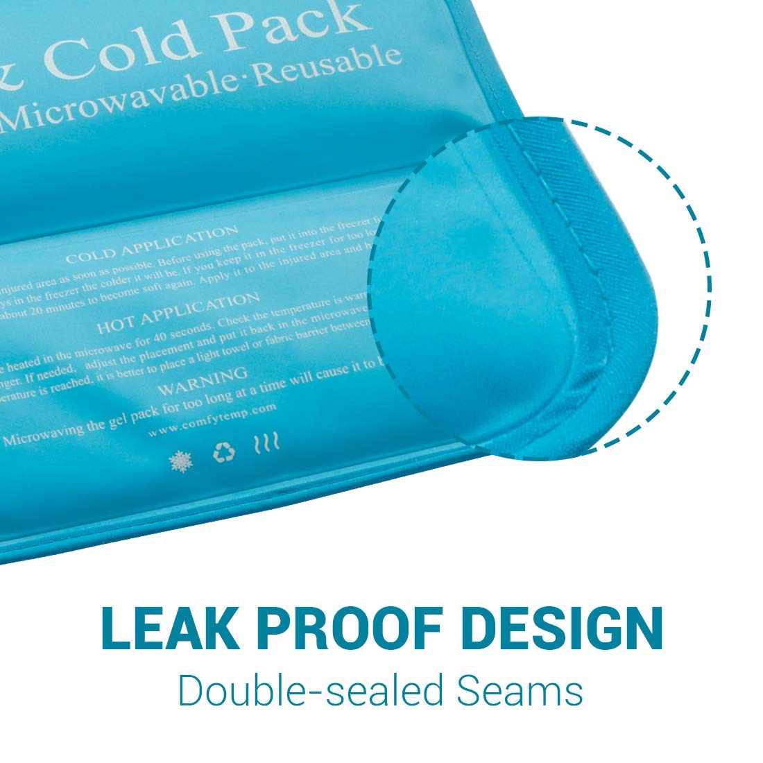 Ice Packs for Injuries, 10.5"x14.5" Comfytemp Reusable Gel Ice Pack ...