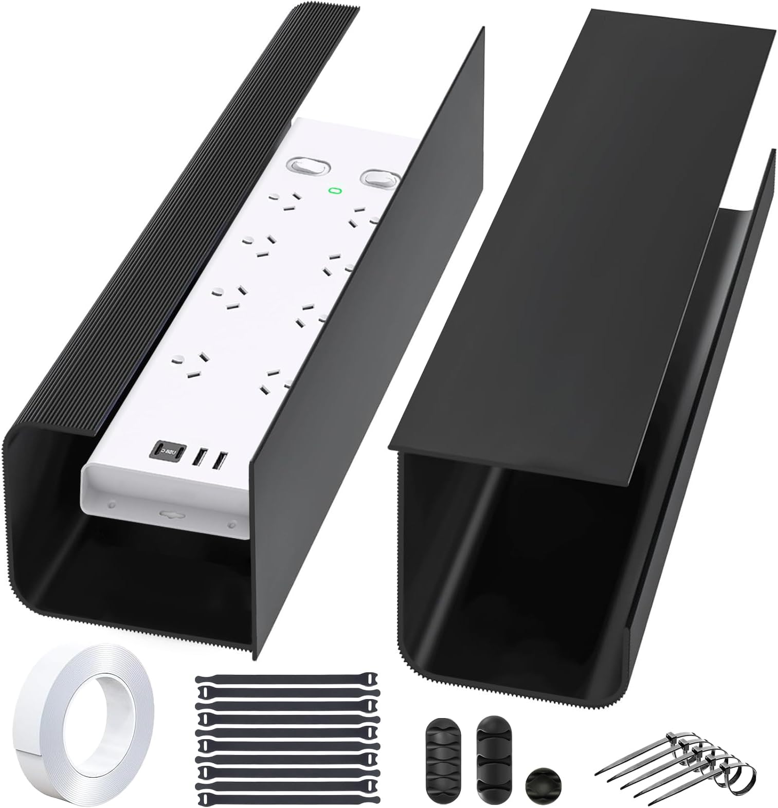 VIVO Under Desk 17 inch Cable Management Tray, Power Strip Holder, Cord ...