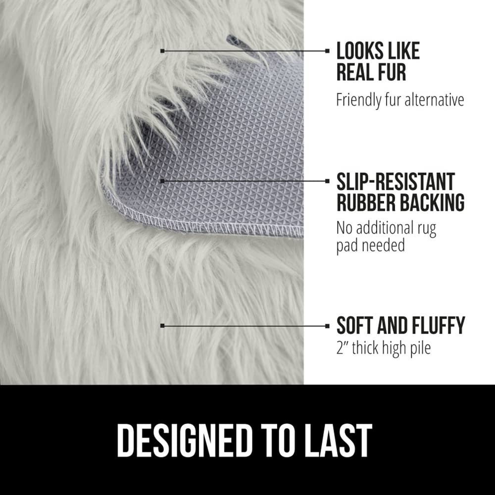 Gorilla Grip Fluffy Faux Fur Rug, 5x8, Machine Washable Soft Furry Area ...