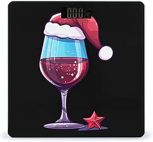Amazon.com: Christmas Red Wine Glass Print Digital Smart Body Weight ...