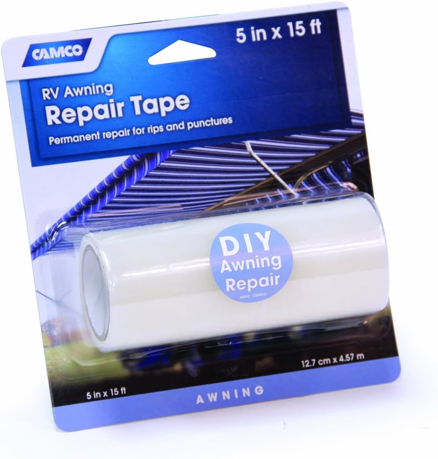 Amazon.com: Camco 5" x 15' Awning Repair Tape - Repairs Rips and ...