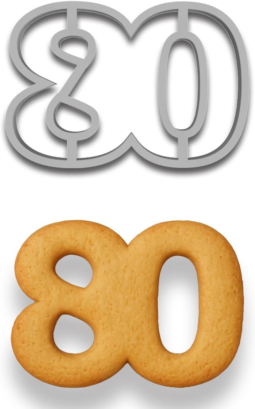 Amazon.com: Mighty Gadget Number 80 Cookie Cutter - 3.5x5 Inches ...