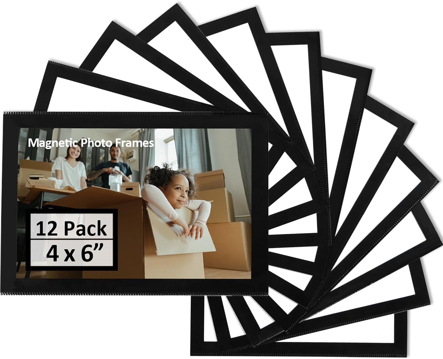 Amazon.com - DeftEdge Magnetic Photo Frame, 12 Pack 4x6”Black Border ...