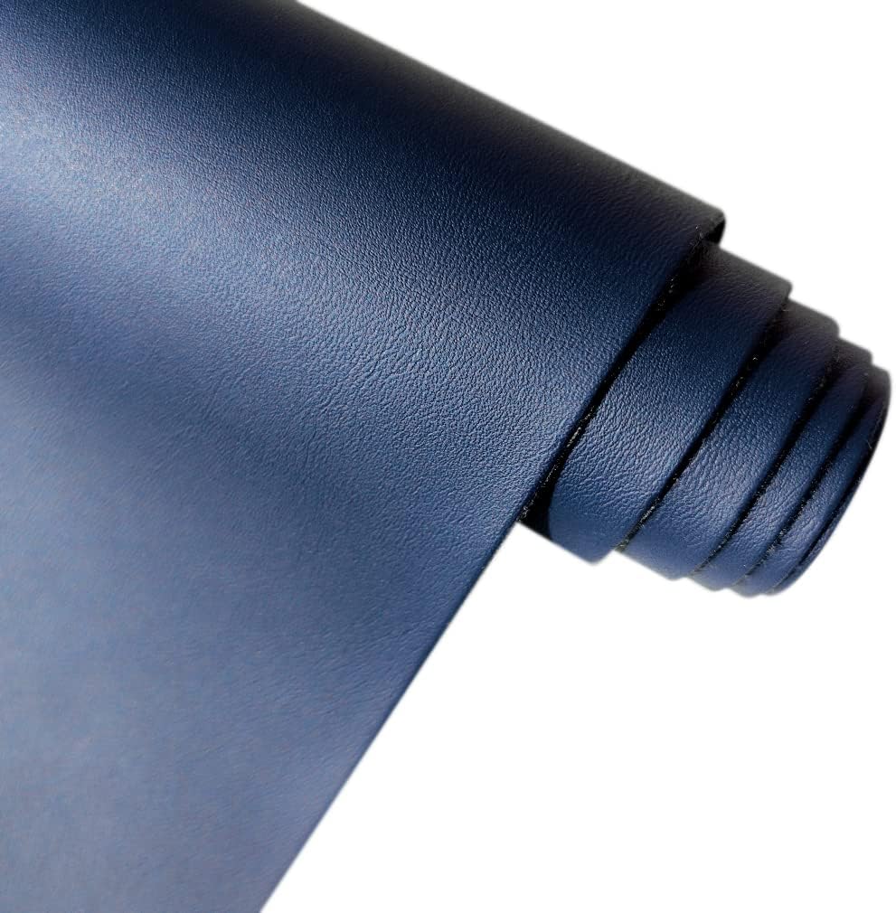 Amazon.com: XHT Smooth Dark Blue Faux Leather Roll 11.8"x53" Soft Plain ...