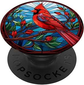 Amazon.com: Stained Glass Red Cardinal Bird Christmas Cute Bird lovers ...