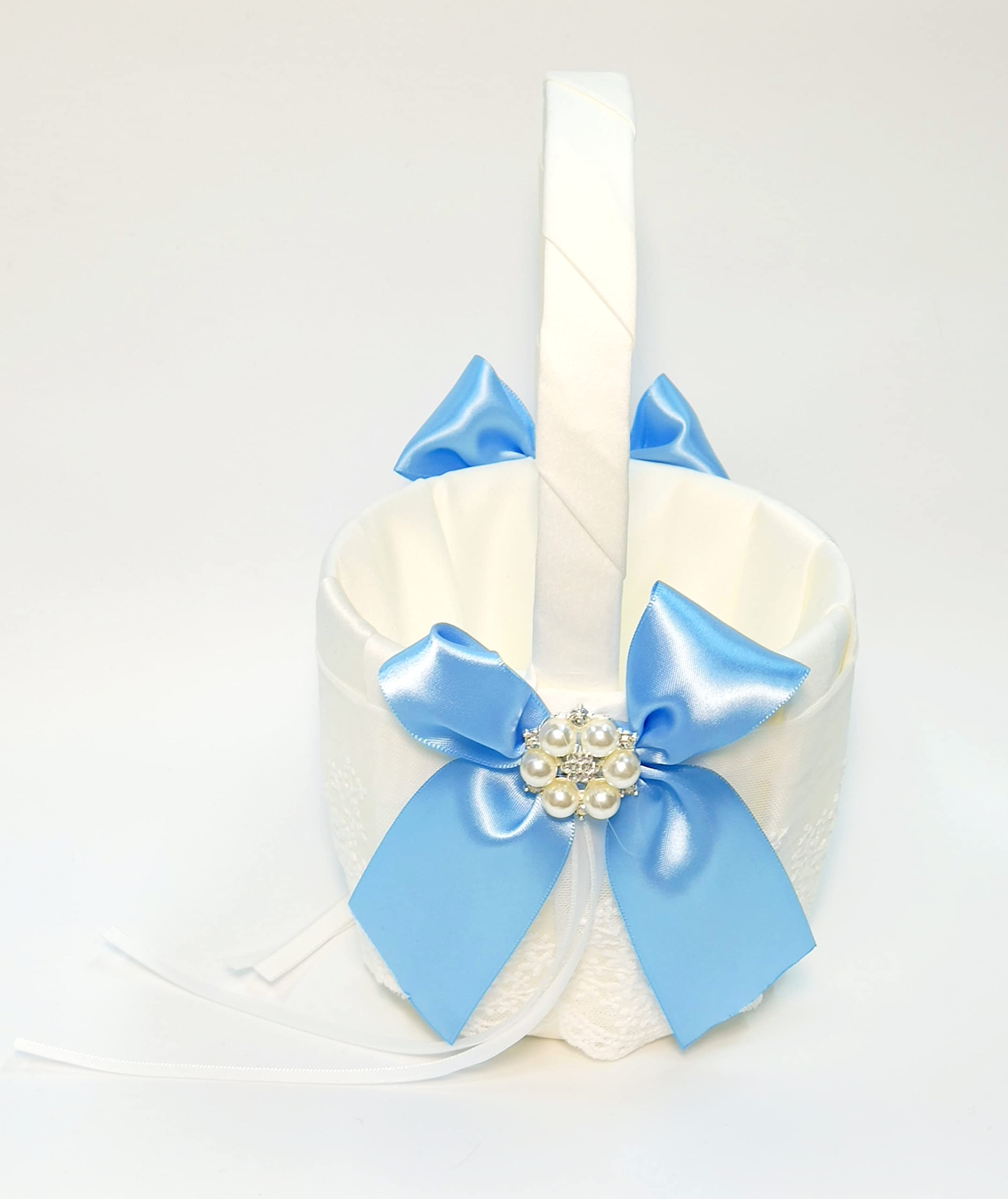 Light Blue Flower Girl Basket