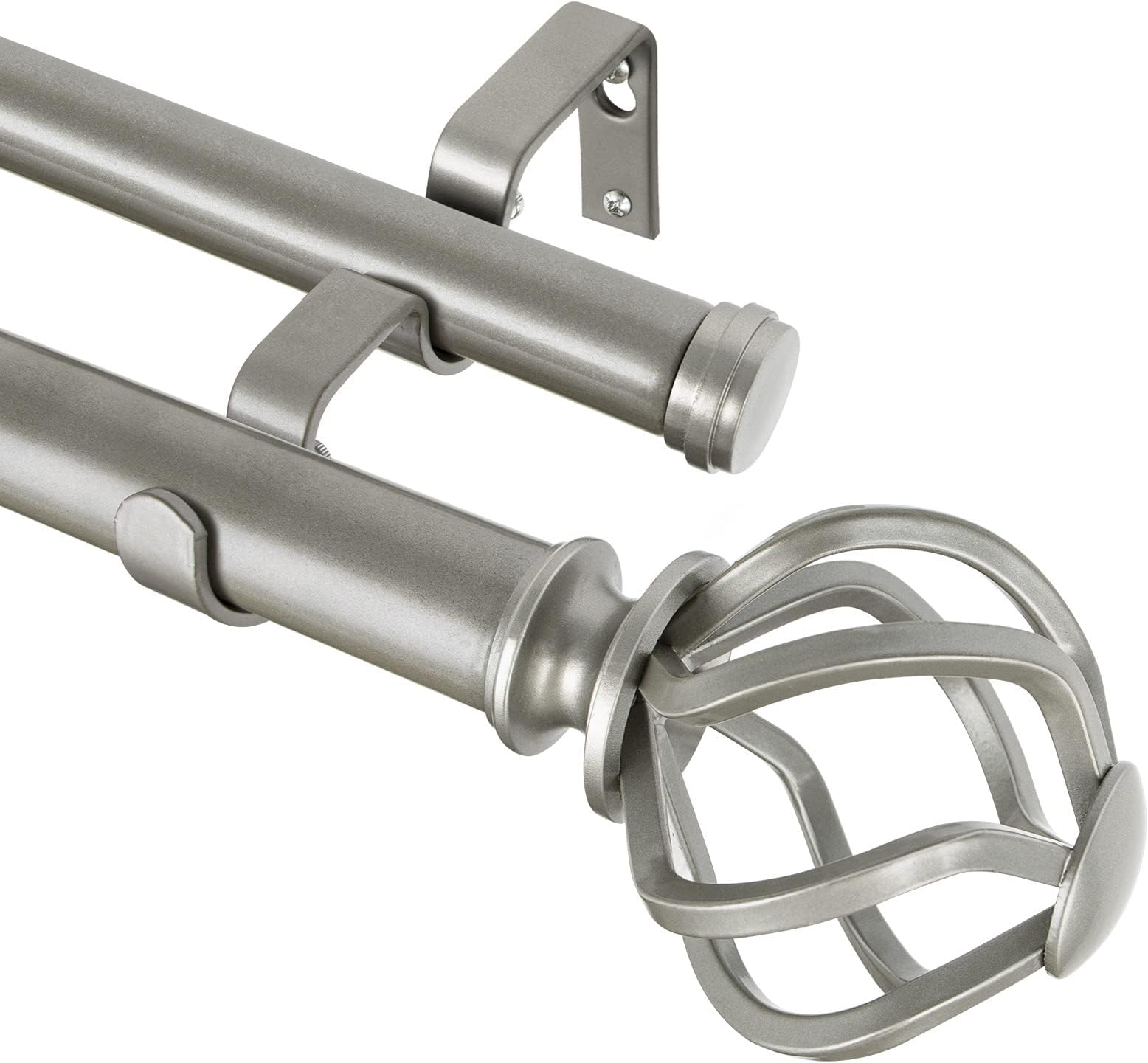 Amazon.com: Urbanest Ball Adjustable Double Drapery Curtain Rod Set, 5/ ...