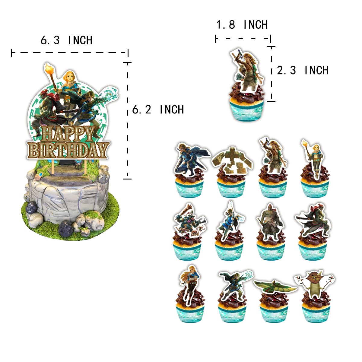 Zelda Themed Birthday Party Set Dinoeye Zelda Birthday Decorations ...