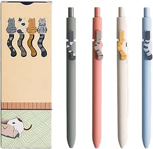 Amazon.com: Cute Cat Pens, Cat Push-Action Gel Pen, Cute Retractable 0. ...