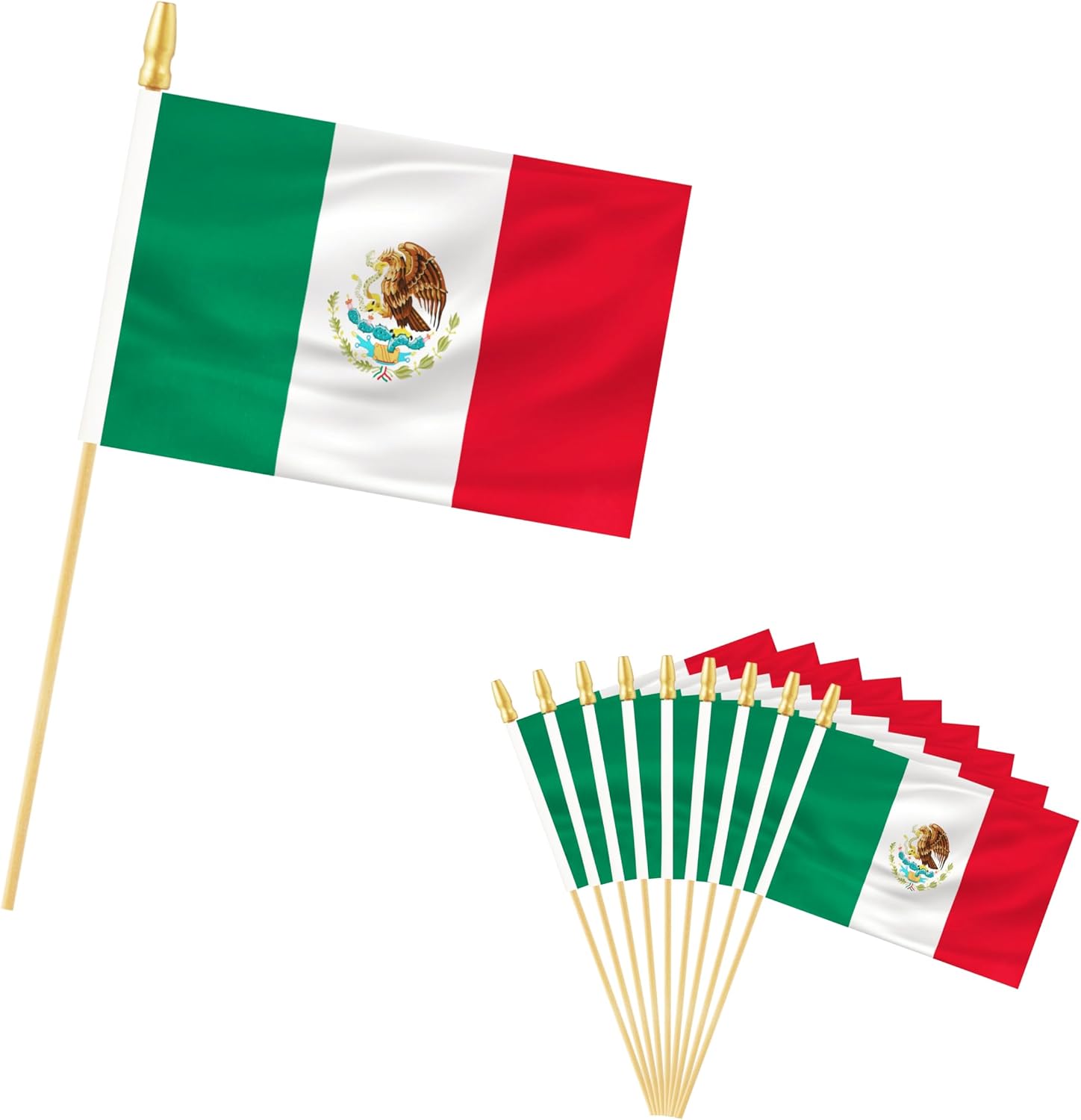 Amazon.com : Rotenl 25 Pack Mexico Small Mini Flags, Hand Held Mexican ...