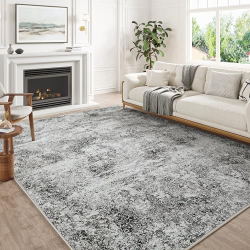 Amazon.com: PureCozy Grey Area Rug 4x6 Abstract Kitchen Rug Modern ...
