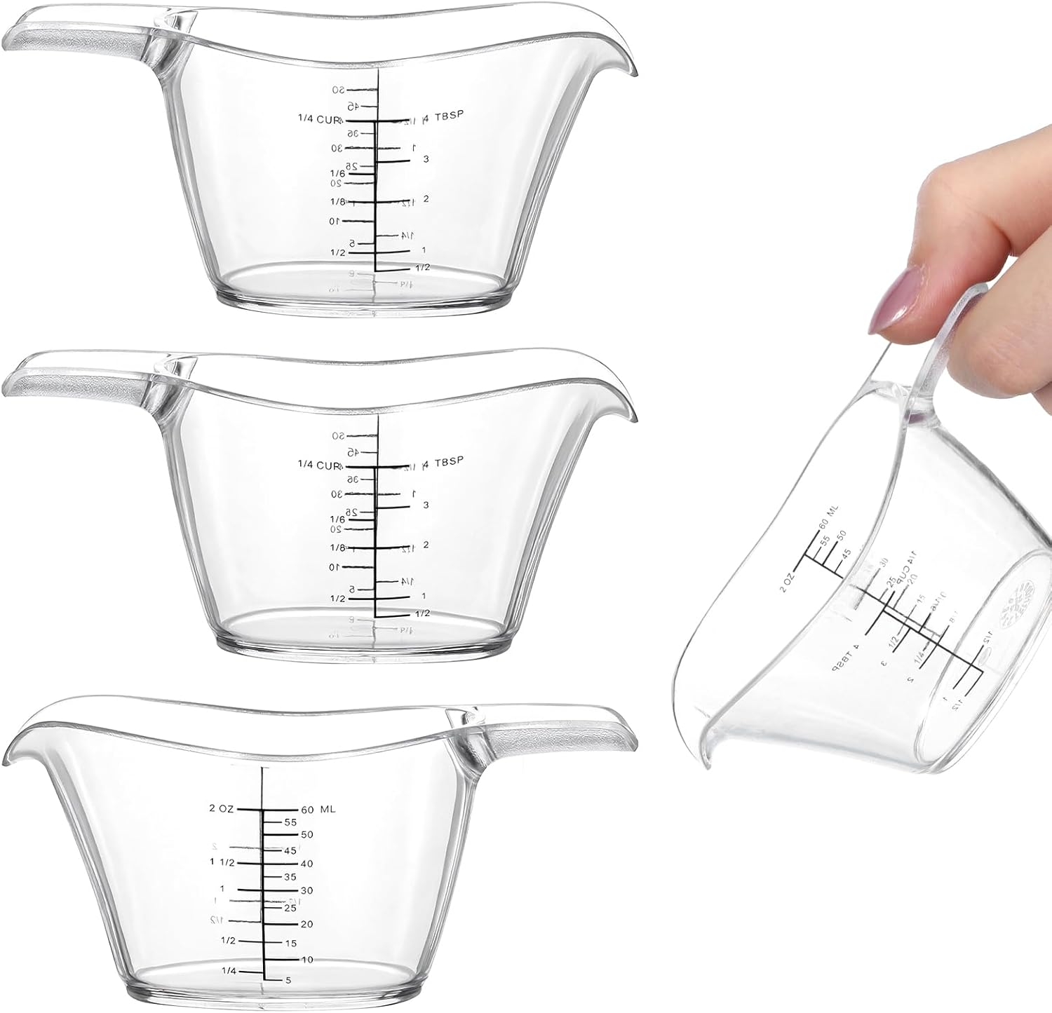 Amazon.com: 4 Pack Small Measuring Cup 2oz/60ml Mini Measuring Cup with ...