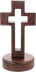Amazon.com: Veemoon Wooden Standing Cross Christian Cross Table Decor ...