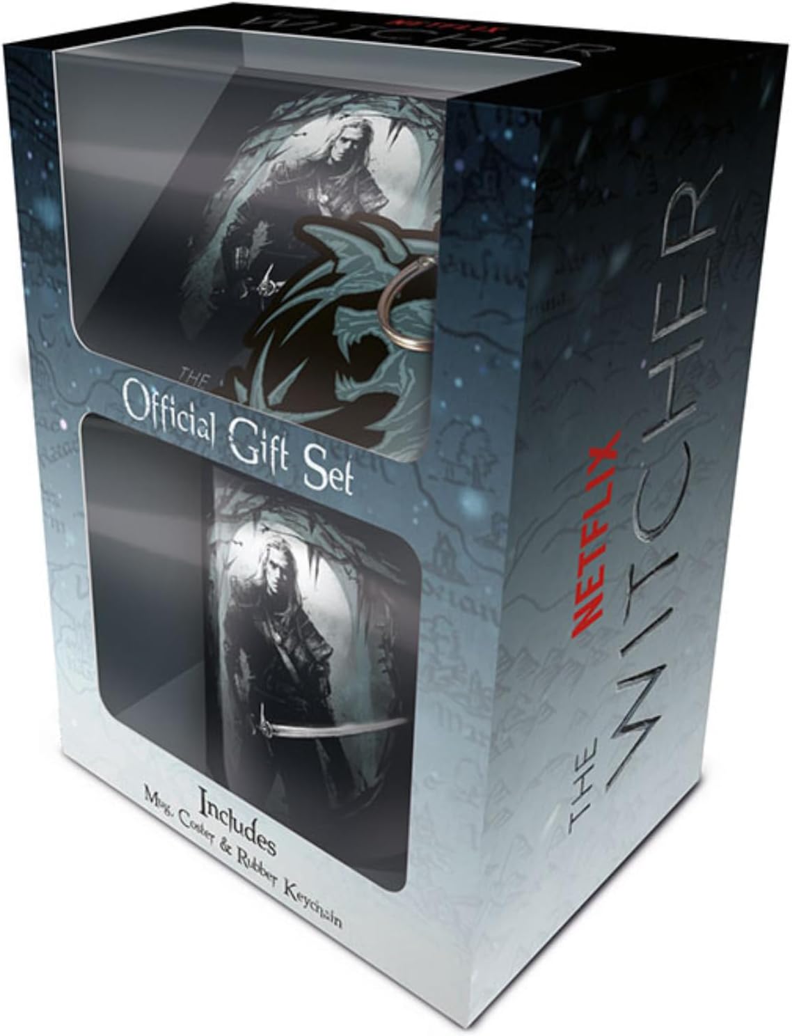 The Witcher Geschenkset mit Tasse, Untersetzer und Schlüsselanhänger ...