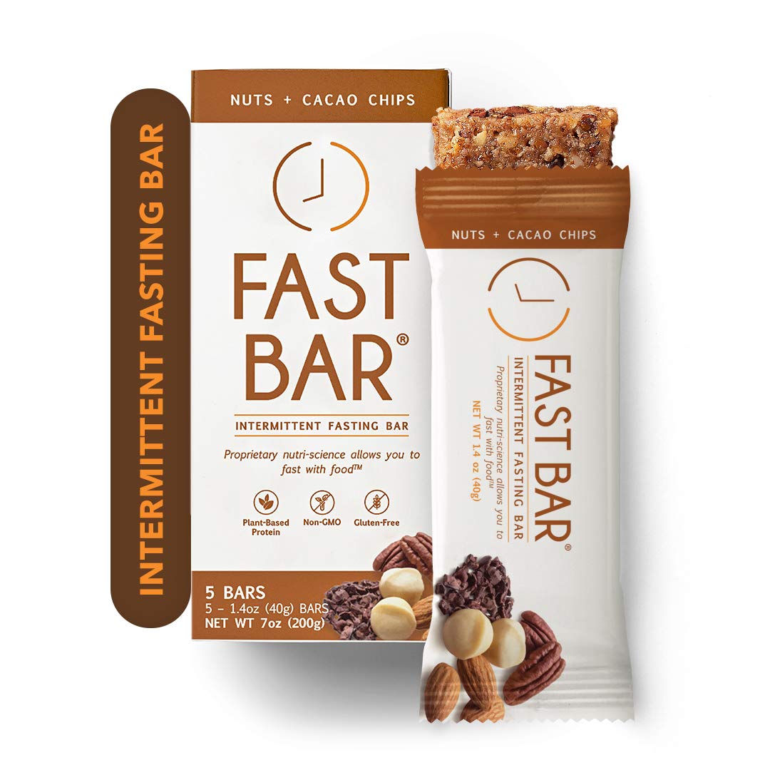 Amazon.com : Fast Bar, Nuts & Cacao Chips, Gluten Free, Plant Based ...