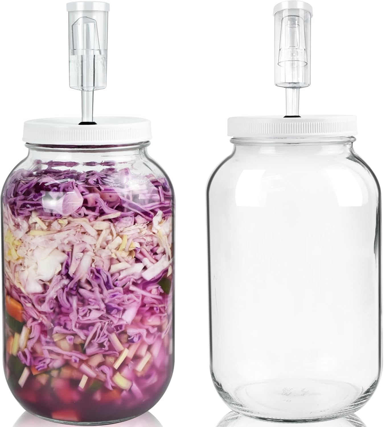 Amazon.com: Artcome 2 Pack 1 Gallon Fermentation Jars with Airlocks ...