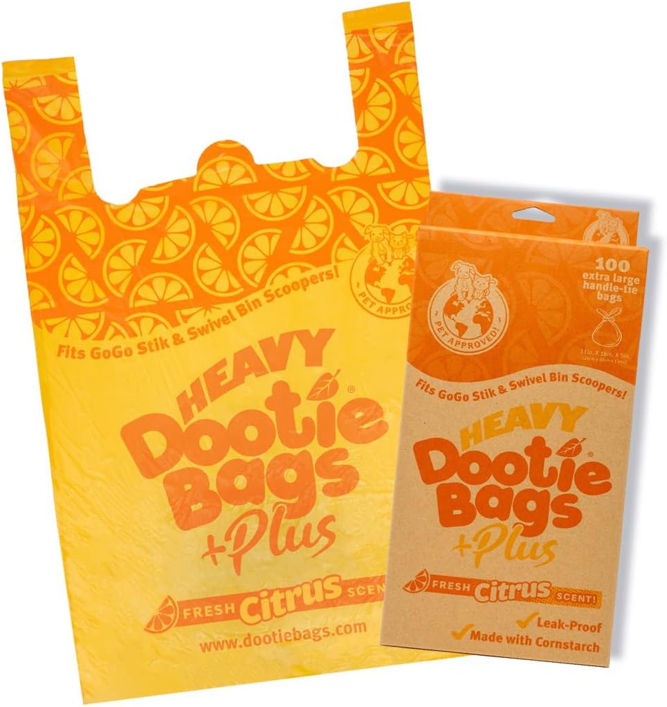 HEAVY Dootie Bags +Plus a Hint of Citrus Scent with EZ Tie Handles. For ...