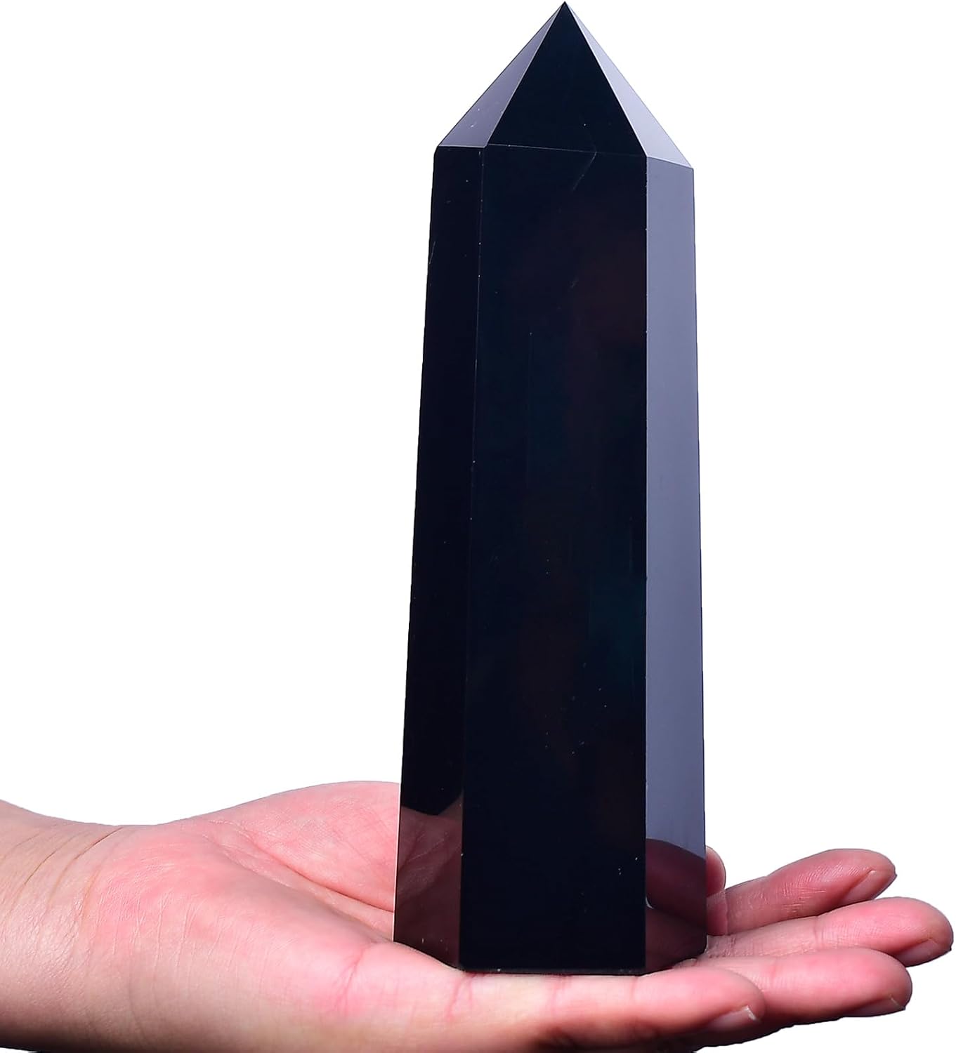 Amazon.com: FZBHRO Black Obsidian Towers Large Crystal Point Obelisk 6 ...