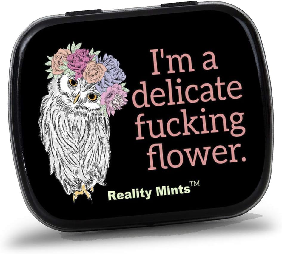 Amazon.com : I’m a Delicate Flower Mints - Funny Owl Mint Tin for Women ...