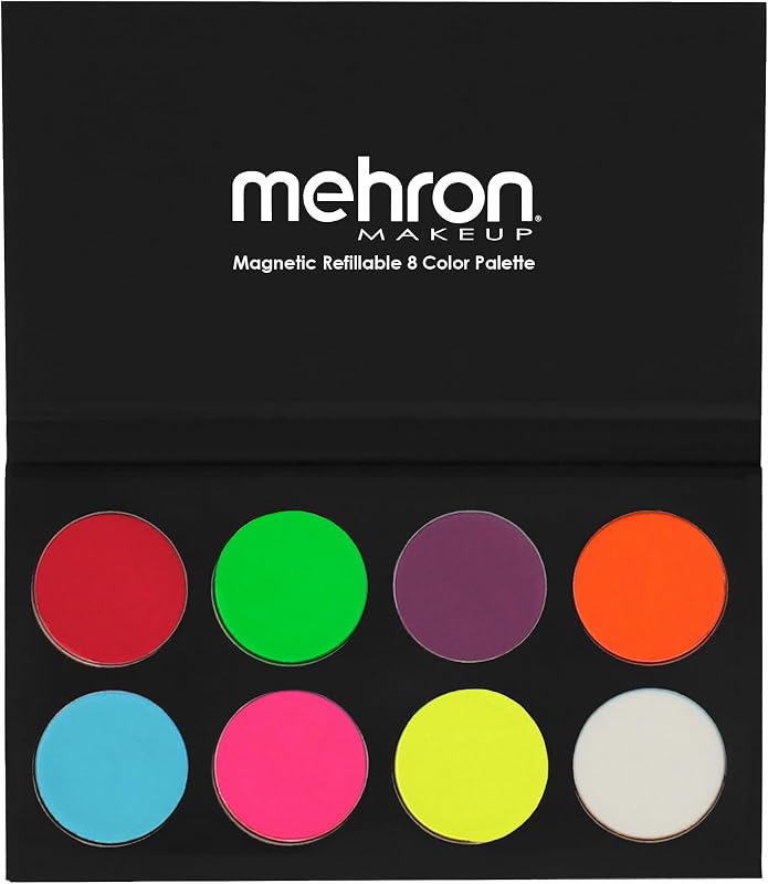 Mehron Makeup Paradise FX Neon UV Glow 8 Color Palette | Magnetic ...