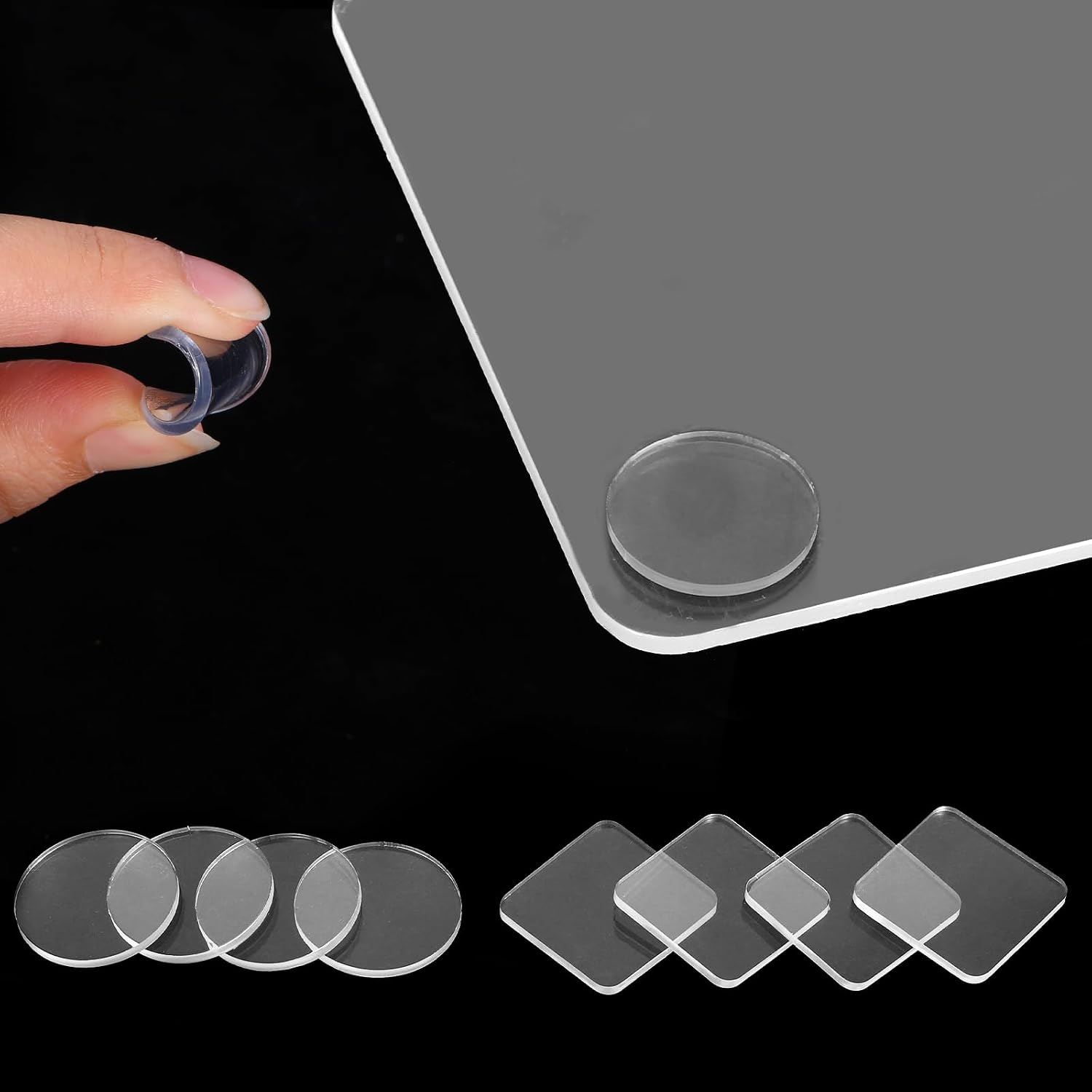 Amazon.com : 40 Pcs Glass Table Top Anti Slip Pads, 1" Rubber Clear ...