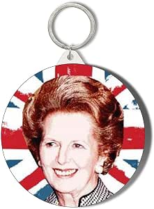 Gift Insanity MARGARET THATCHER ON UNION JACK LARGE 58mm ROUND KEYRING ...