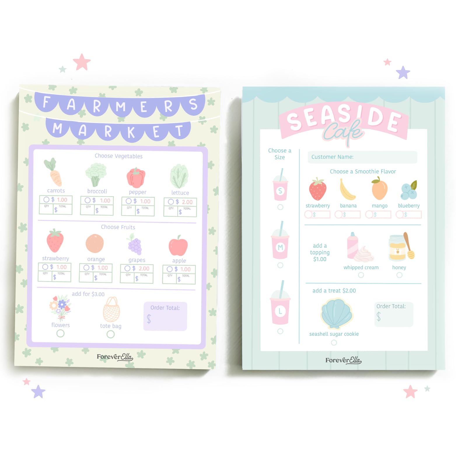 Amazon.com: Pretend Play Menu Notepad Set for Kids – Restaurant Play ...