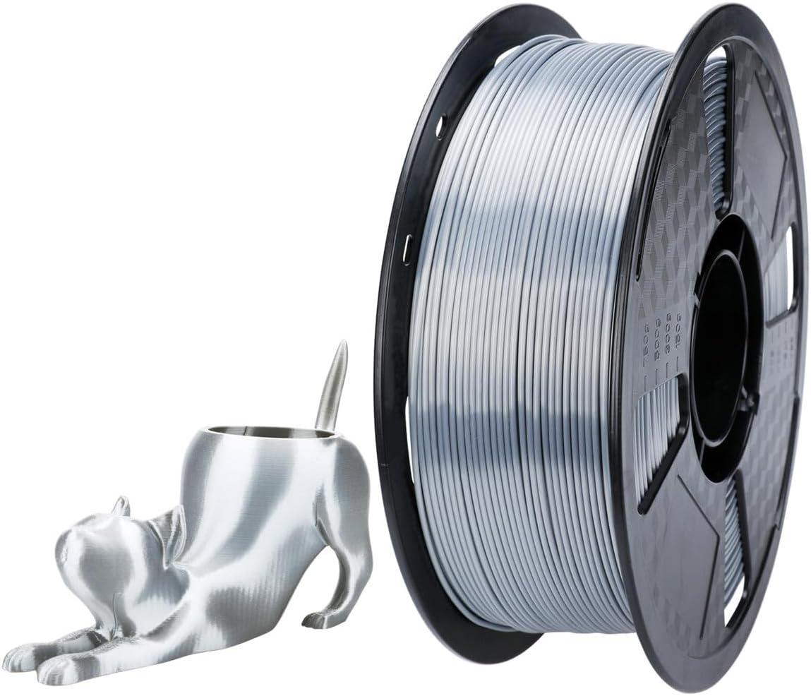 Amazon.com: CC3D Silky TPU Filament Silver 1.75mm 1KG 3D Printing ...