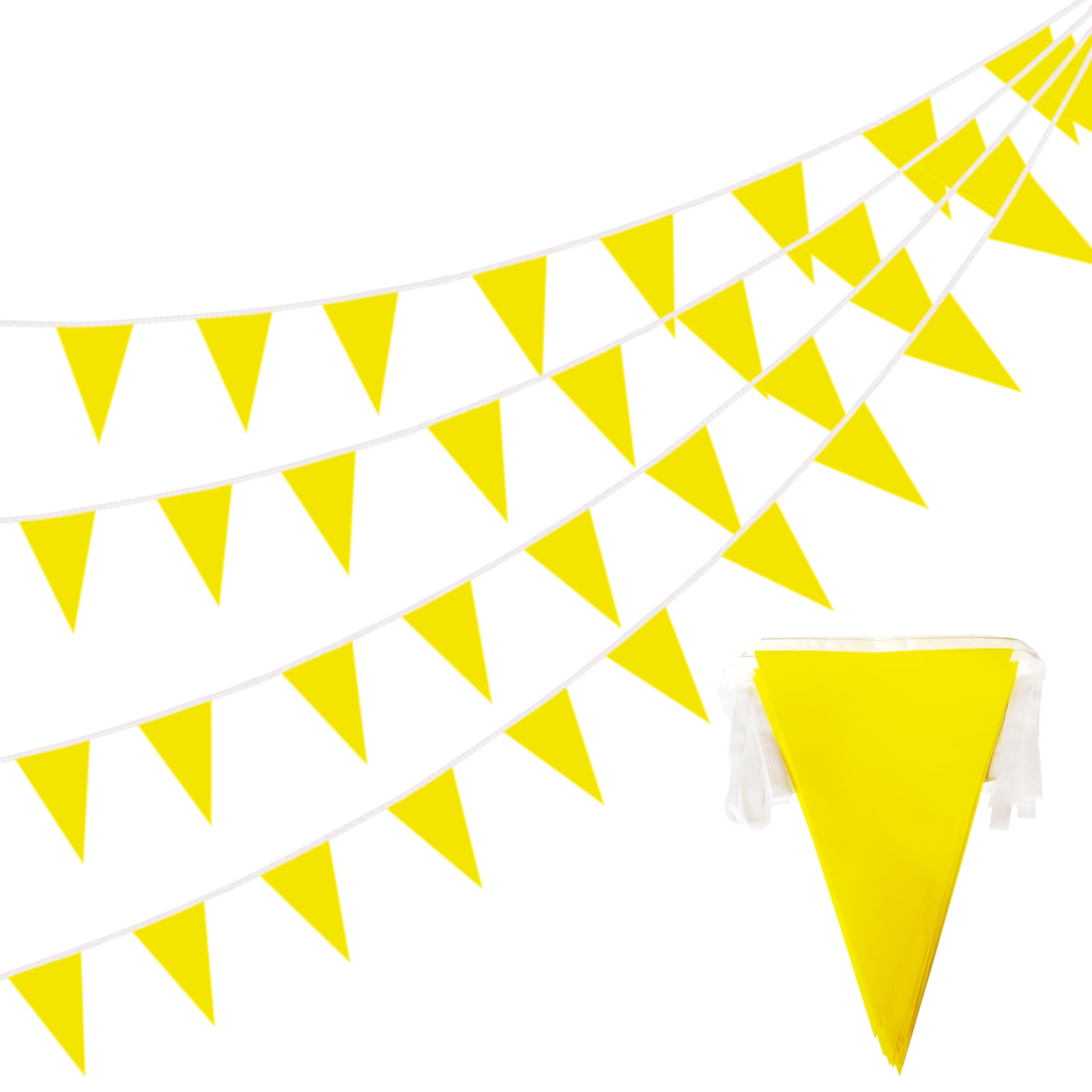 Amazon.com: 50 Feet Yellow Pennant Banners Flags, String Hanging DIY ...
