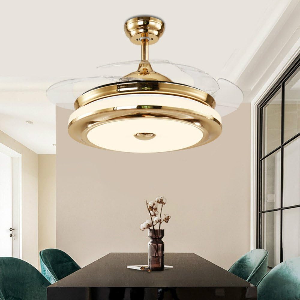 Reversible Retractable Ceiling Fans with LED Light and Remote, 42 Inch ...