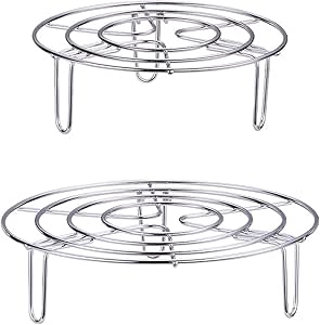 DAZZLEEX 2Pcs Stainless Steel Round Cooling Racks,Triangular Steaming ...