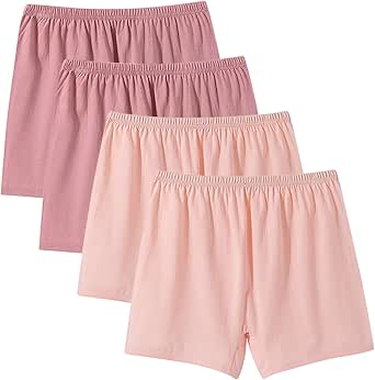 4 Pack Cotton Soft Boxer Underwear for Old Women Full Coverage ...