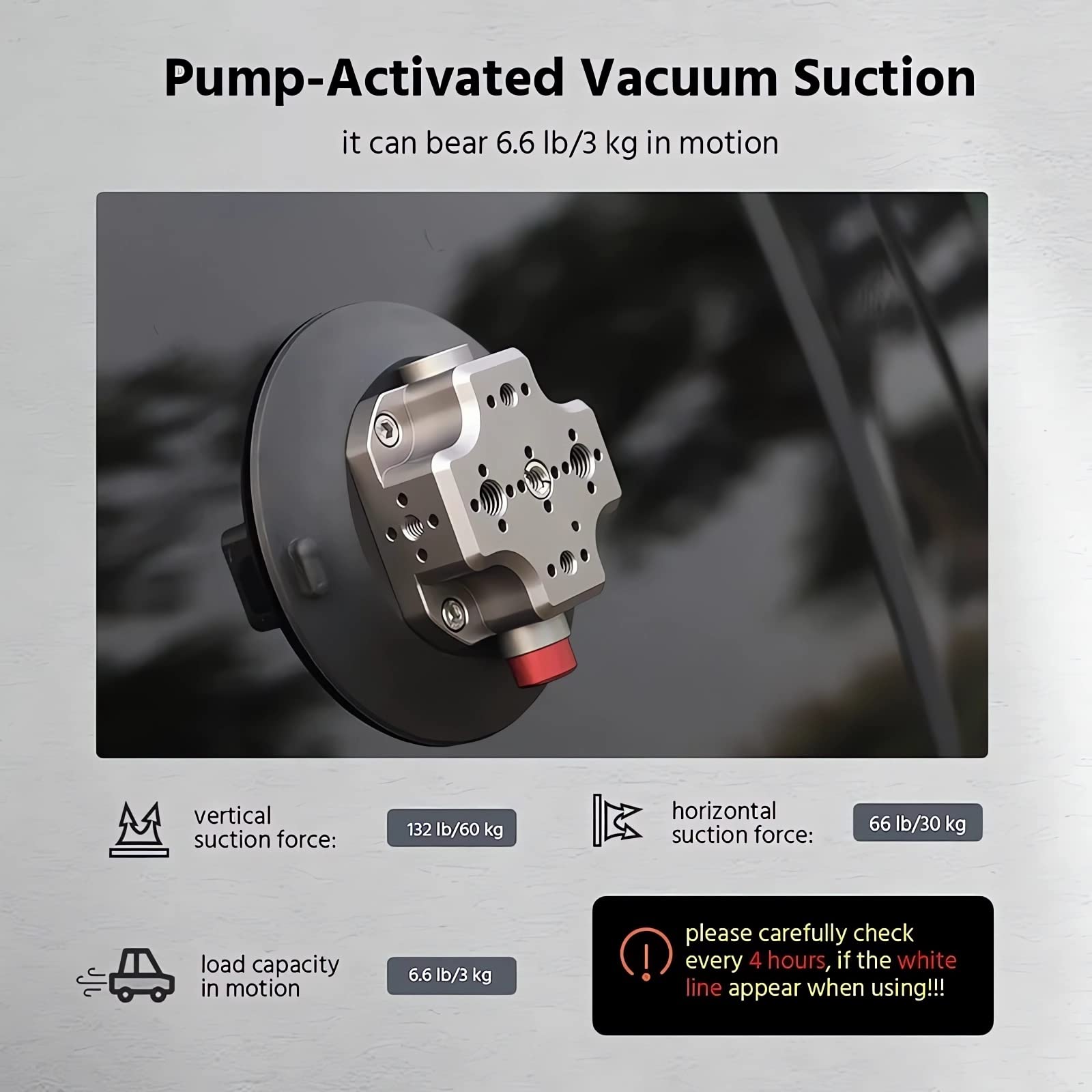 MIMIRACLE Camera Suction Cup Mount, 4.5" Pump-actived Vacuum Suction ...