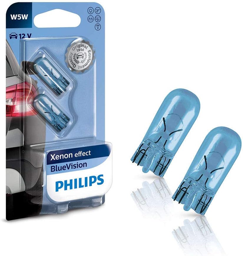 Philips 0730024 12961-BV W5w Blue Vision Bulb 5W (2 Bulbs) : Amazon.de ...