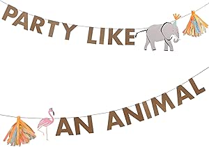 Amazon.com: Meri Meri Party Like An Animal Large Party Banner (Pack of ...